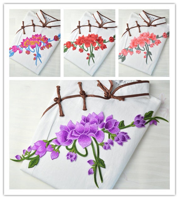 1 pièce brodé appliques coudre-sur fleurs brodées patches | Etsy