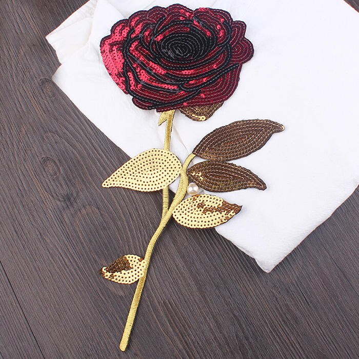 Embroidered Sequence Flower Appliques,sew-on Patches for Dress Supplies ...
