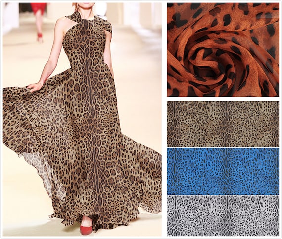 6 Momme Leopard Print Silk Fabric Fashion Fabric Crafts | Etsy