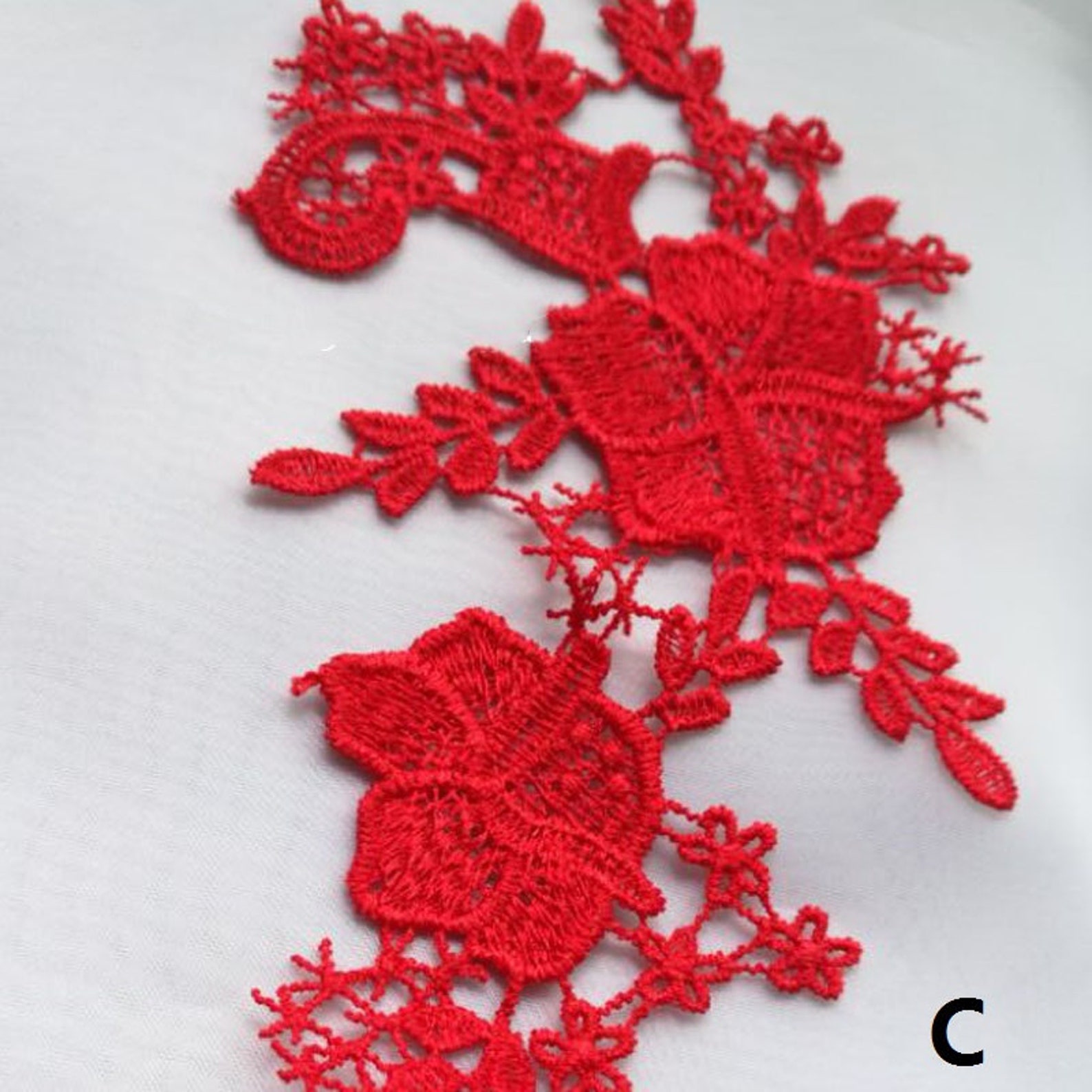 1 Pair Multi-color Alencon Lace Appliques,embroidered Flowers,patches ...