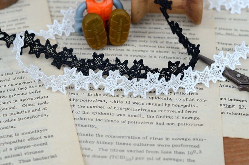 Width 0.71 Inches Star Lace Trim Embroidered Lacestar - Etsy