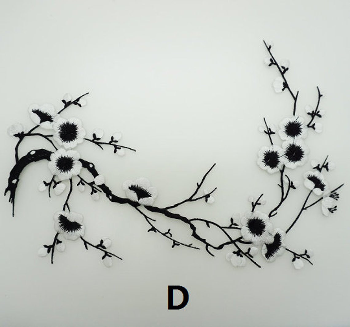 Plum Blossom Embroidered AppliquesAdhesive Embroidered | Etsy