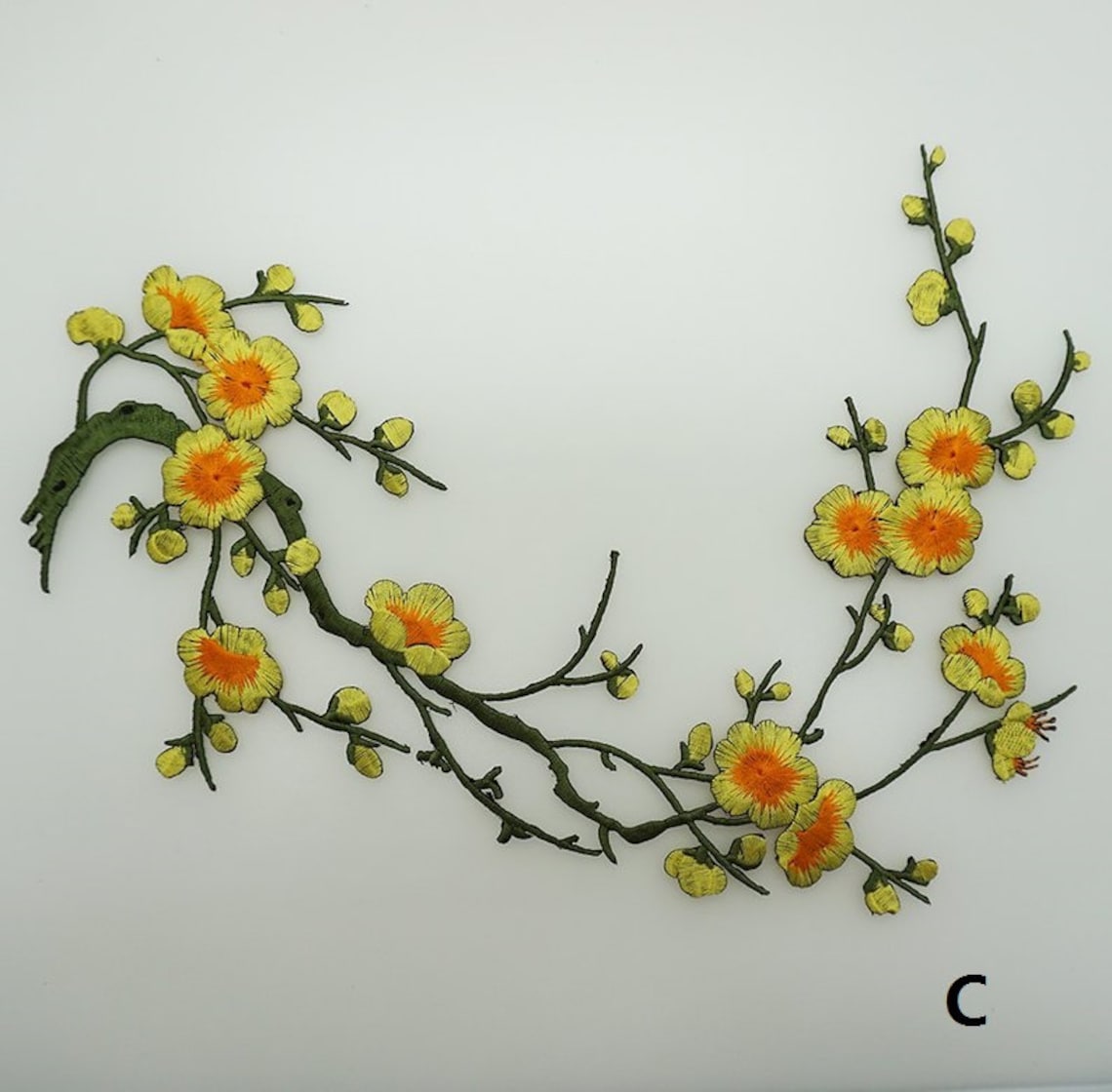 Plum Blossom Embroidered AppliquesAdhesive Embroidered | Etsy