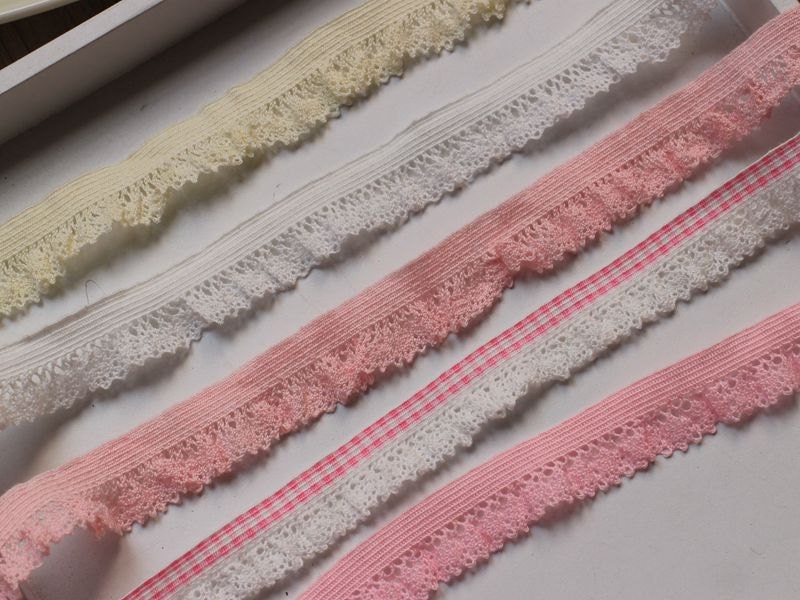 2 Yards elastic lace trimpink lace trimlace trim for DIY | Etsy