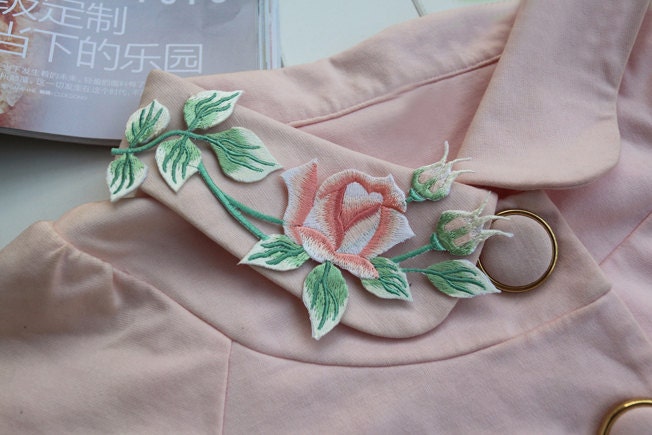 Embroidered Appliquesadhesive Embroidered Flowerspatches for | Etsy