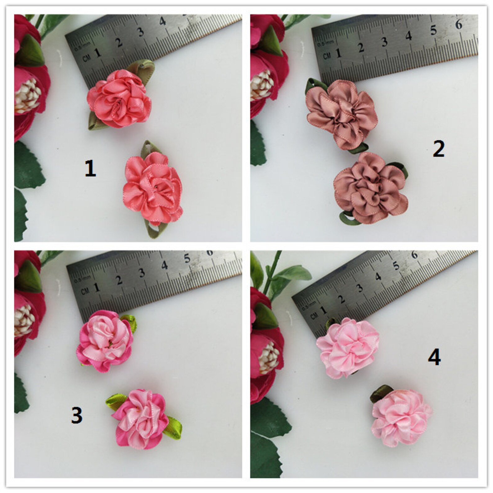 6 Pcs 0.98 Inches Rosette Flowers32 Colors Wedding - Etsy