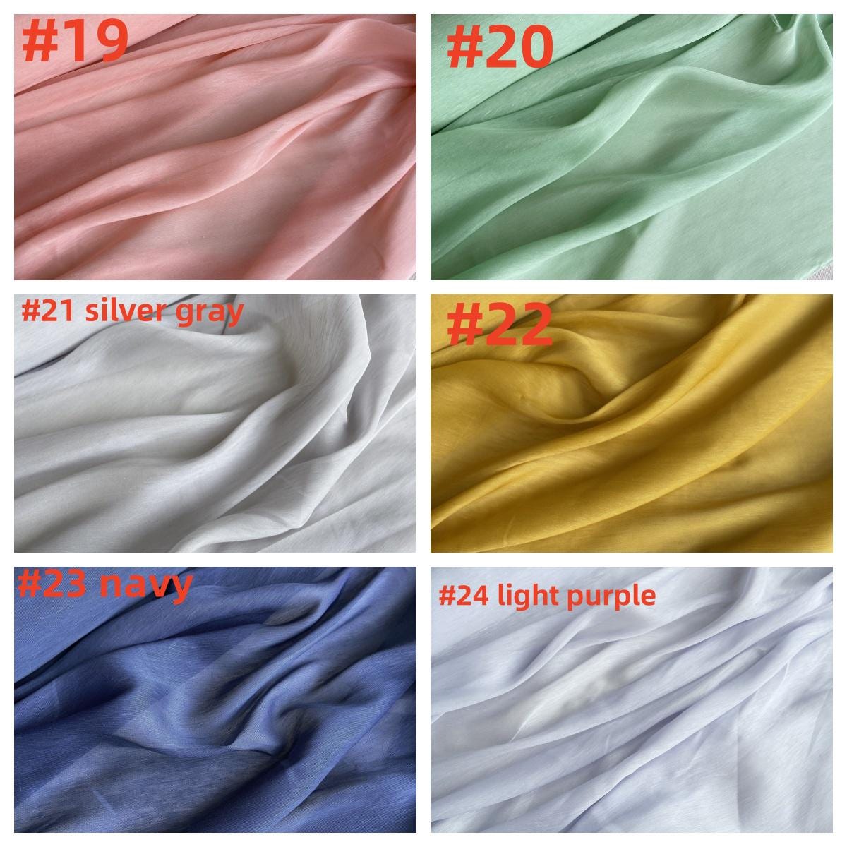 50cm X 140cm Wide Silk Linen Blend Fabric Sold by Half Meter 14 Momme ...
