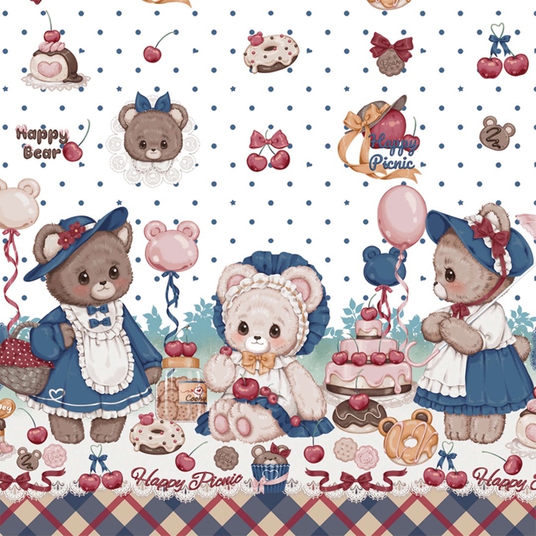 24cmx150cm Bear Fabric,lolita Fabric,for Bjd,for DIY Ruskirt,for Kawaii ...