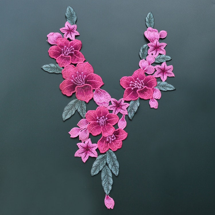 Appliques de collier brodé fleur brodé Patches pour robe - Etsy Canada