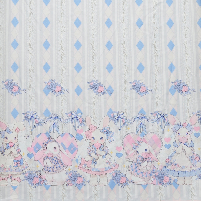 50cmx145cm Lovely Ribbit Fabric,3 Colors Double Edge Lolita Fabric,for ...
