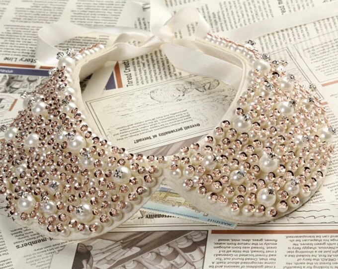 Beaded Lace Collar Appliques,pearl Collar for DIY Dress,1 Piece(115-1 ...