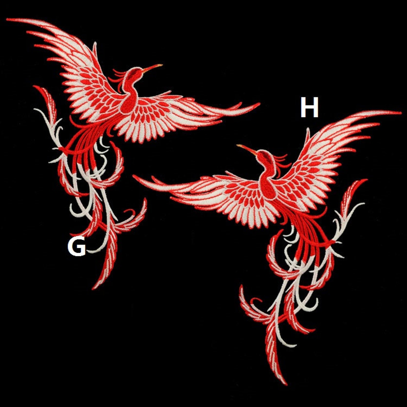 1 Pcs/1 Pair Multi-color Phoenix Pattren Lace Appliques,embroidered ...