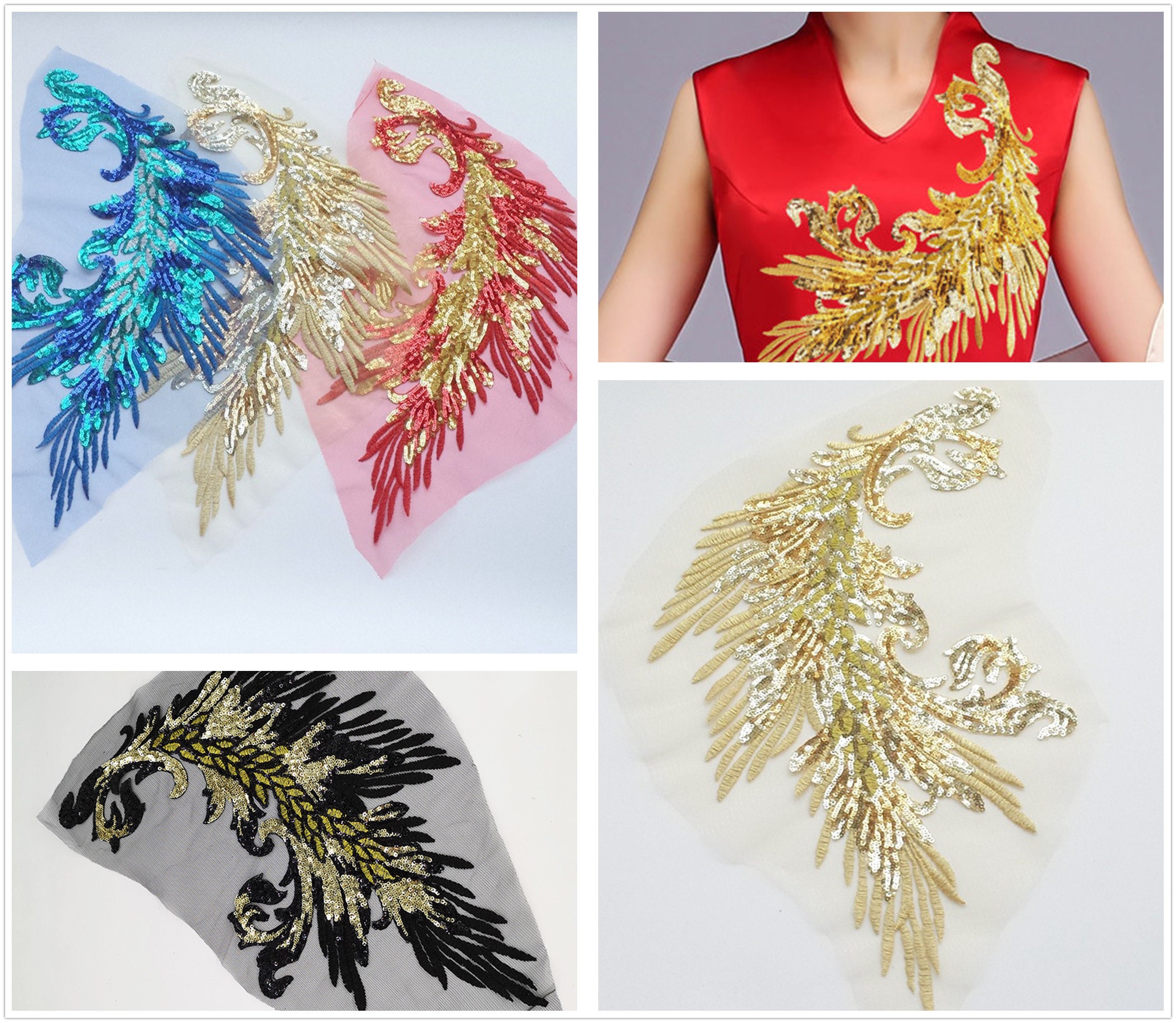 7 Colors Embroidered Sequins Appliquesembroidered - Etsy