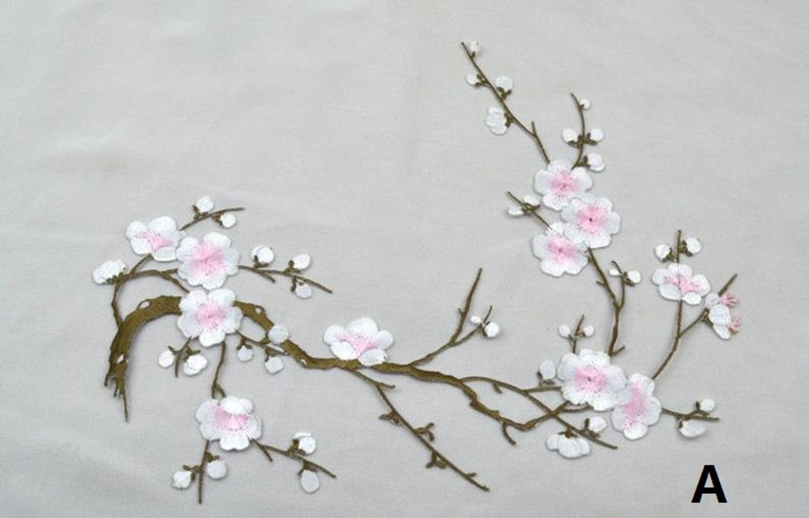 Plum Blossom Embroidered AppliquesAdhesive Embroidered | Etsy