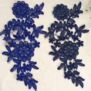 1 Pair Ivory/red/black/blue/navy Blue Lace Appliques,13 Colors ...