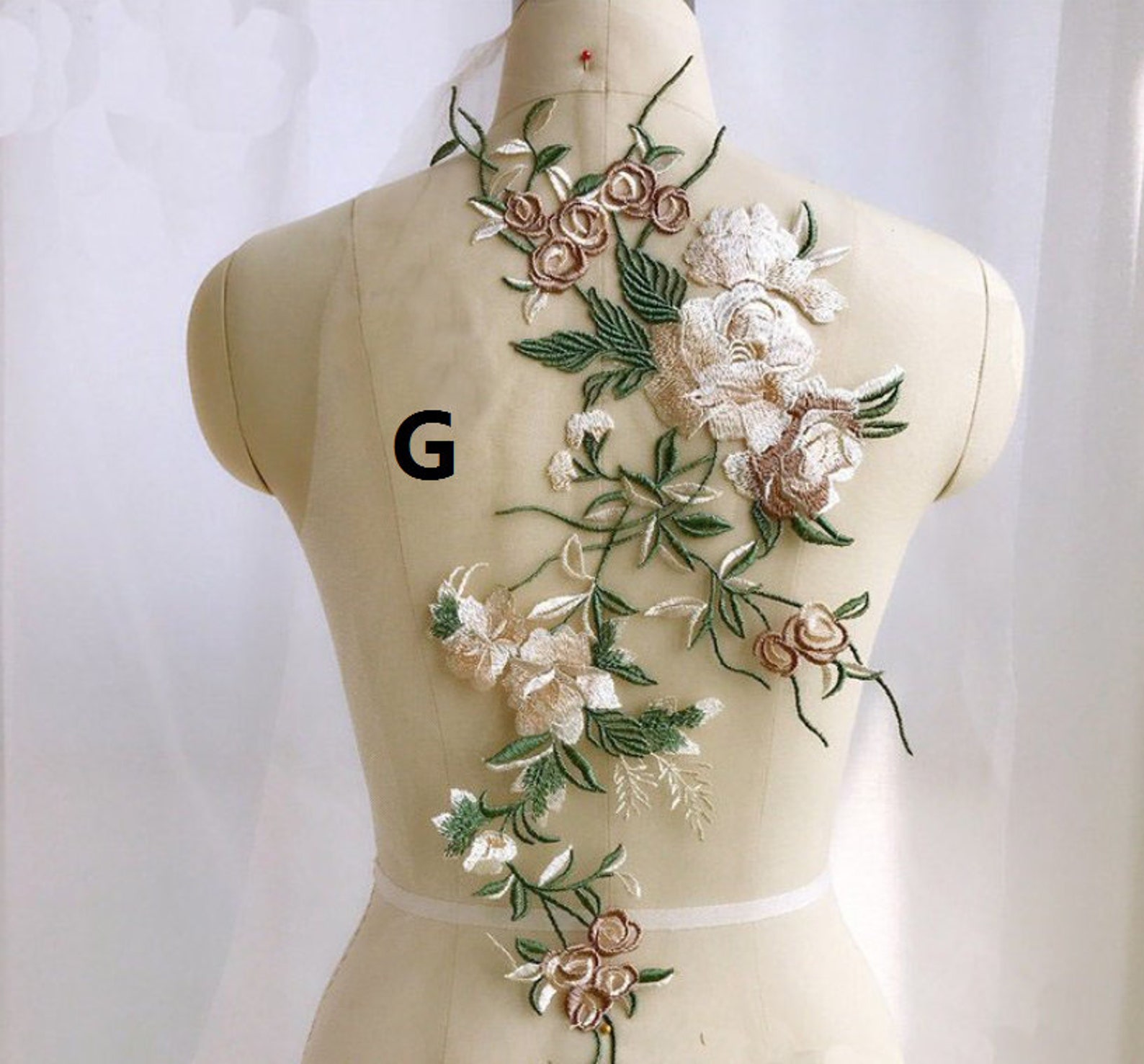 Big Size Floral Embroidered Appliques 5 Colors Embroidery | Etsy