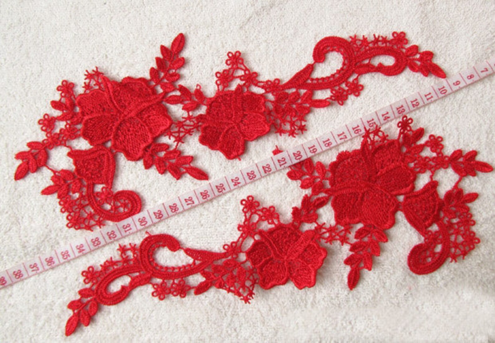 1 Pair Multi-color Alencon Lace Appliques,embroidered Flowers,patches ...