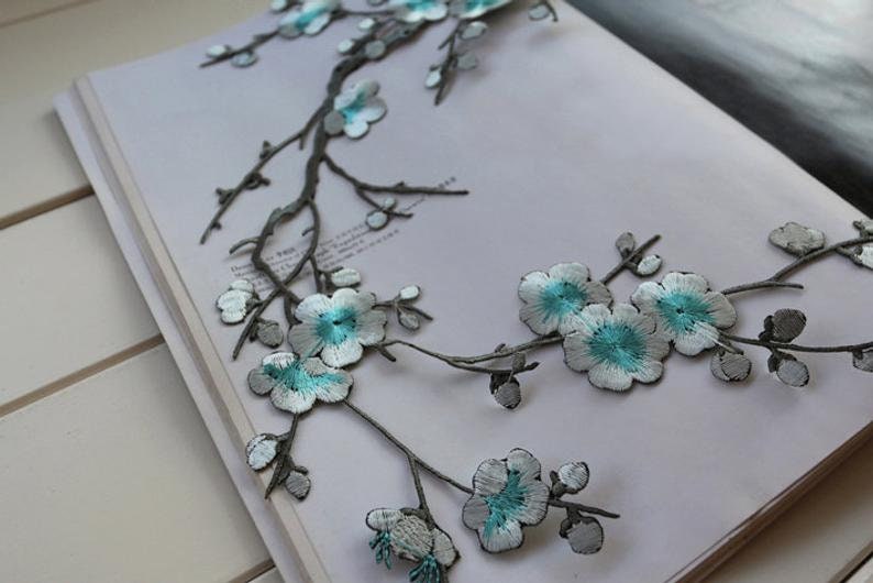 Plum Blossom Embroidered AppliquesAdhesive Embroidered | Etsy