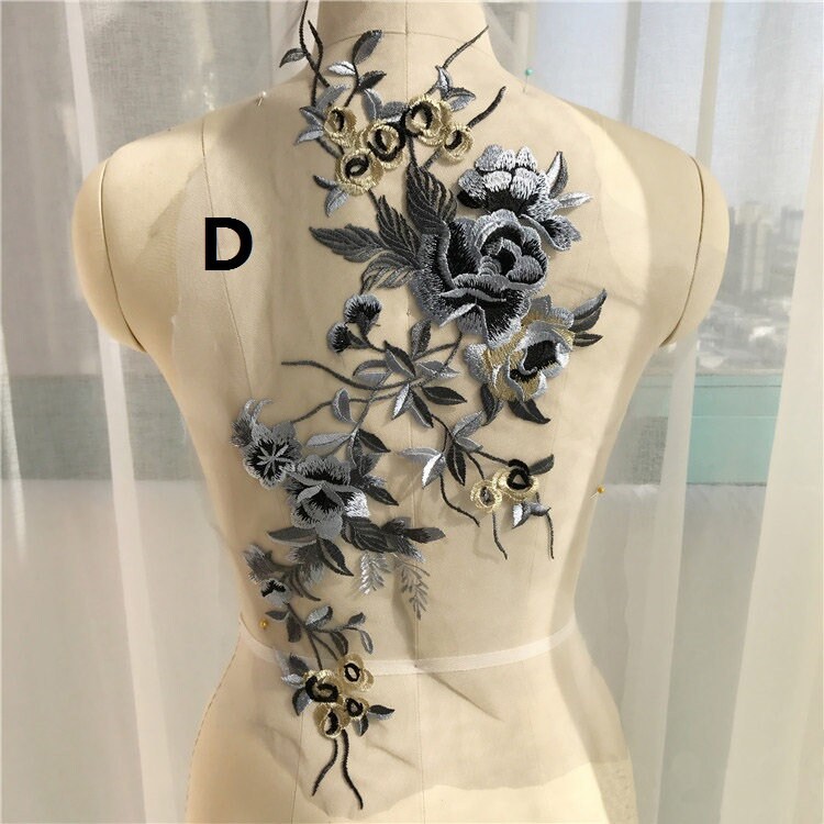 Floral Embroidered Appliques 9 Colors Embroidered - Etsy