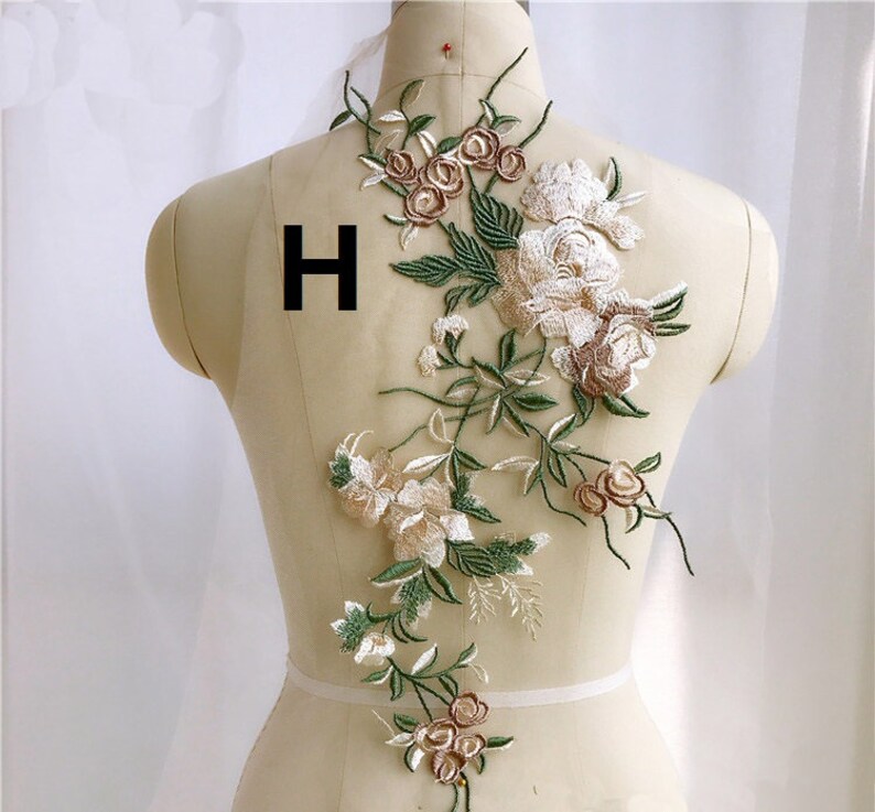 Floral embroidered Appliques 9 colors Embroidered | Etsy