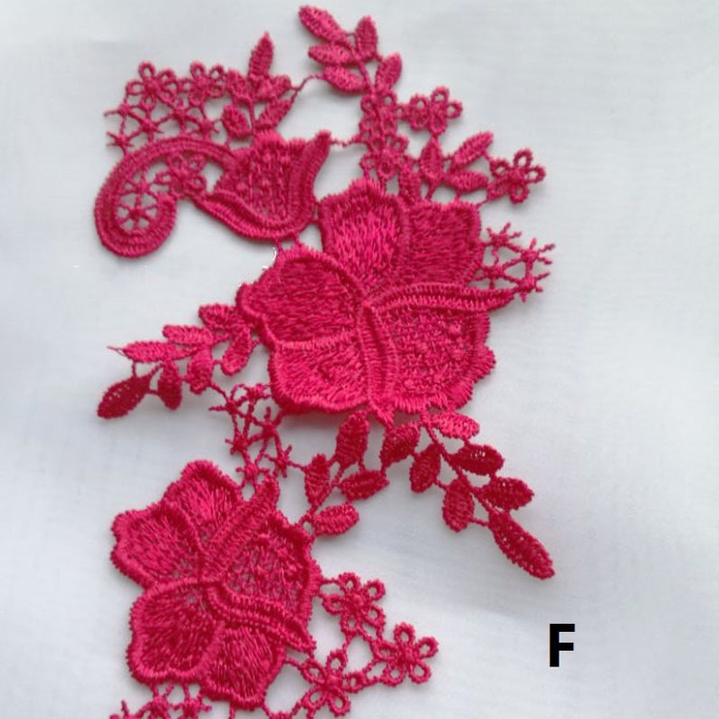 1 Pair Multi-color Alencon Lace Appliques,embroidered Flowers,patches ...