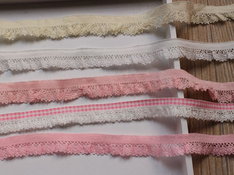 2 Yards elastic lace trimpink lace trimlace trim for DIY | Etsy