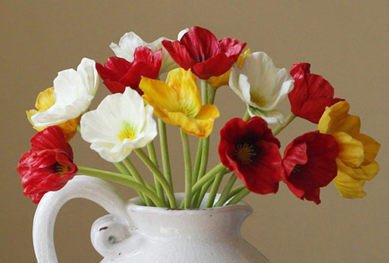 10 pcs Artificial PU PoppyFlowers for Wedding Centerpieces | Etsy