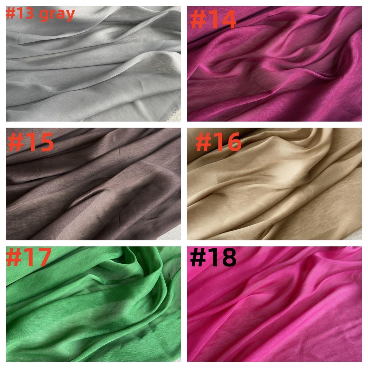 50cm X 140cm Wide Silk Linen Blend Fabric Sold by Half Meter 14 Momme ...