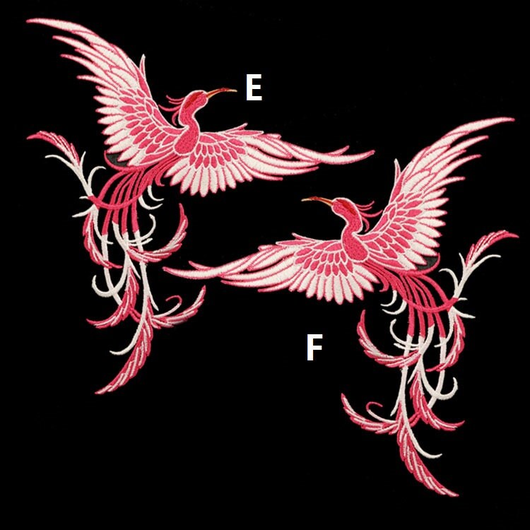1 Pcs/1 Pair Multi-color Phoenix Pattren Lace Appliques,embroidered ...