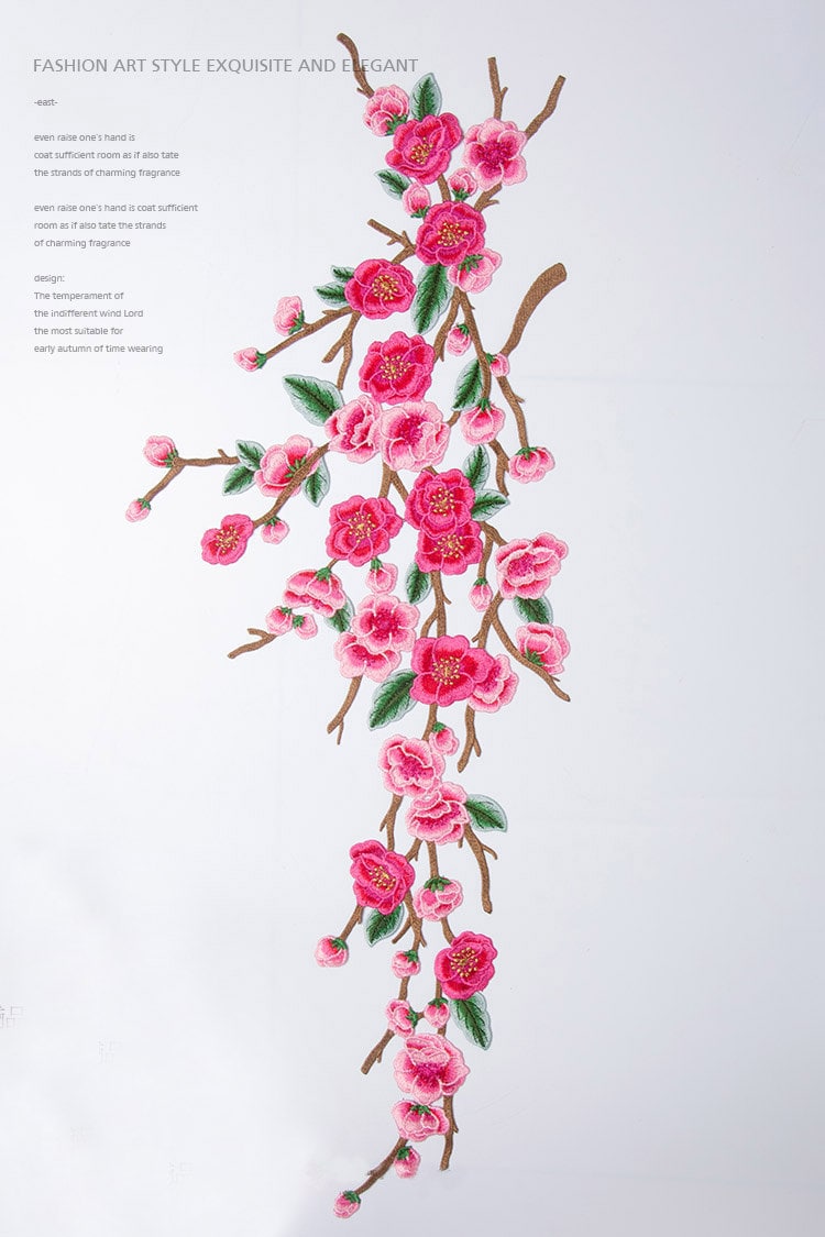 Embroidered Appliquesembroidered Plum Blossoms Flowerssew-on - Etsy