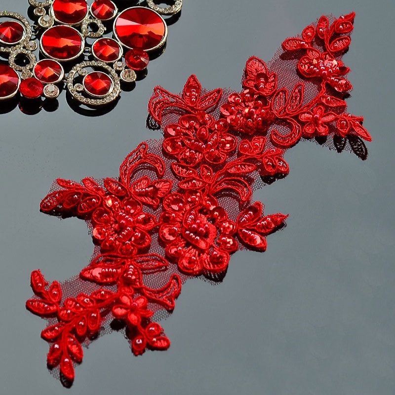 Red Rhinestone Patches - Etsy UK