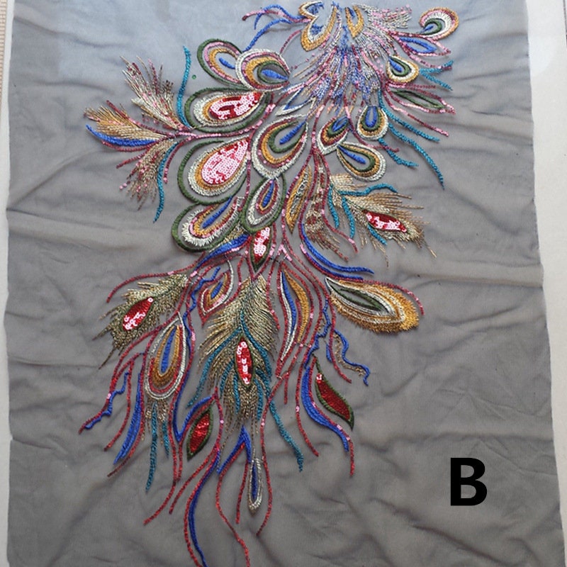 Big Embroidered Sequins Appliques,embroidered Flowers,sew-on Patches ...