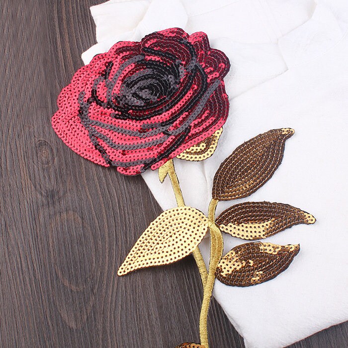 Embroidered Sequence Flower Appliquessew-on Patches for Dress - Etsy