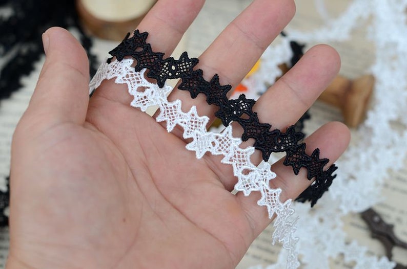 Width 0.71 Inches Star Lace Trim Embroidered Lacestar - Etsy