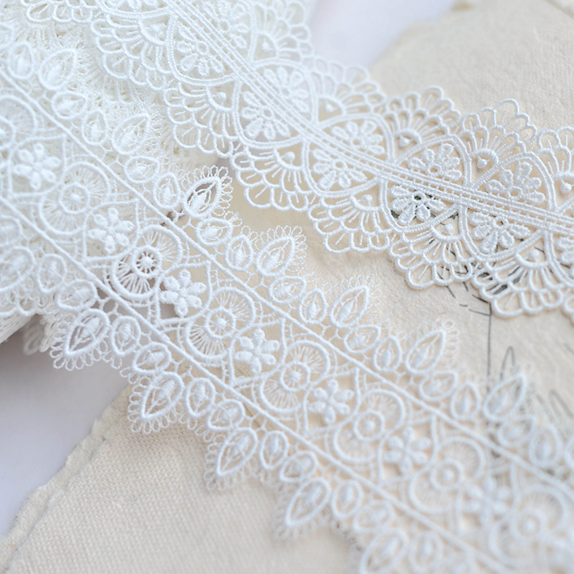 1 Meter White Lace Trim, Lace,floral Lace Trim for Bridal,lace for DIY ...