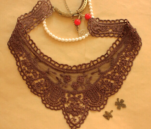 Venice Cotton Lace Collar Appliques Floral Emboridered Collar - Etsy