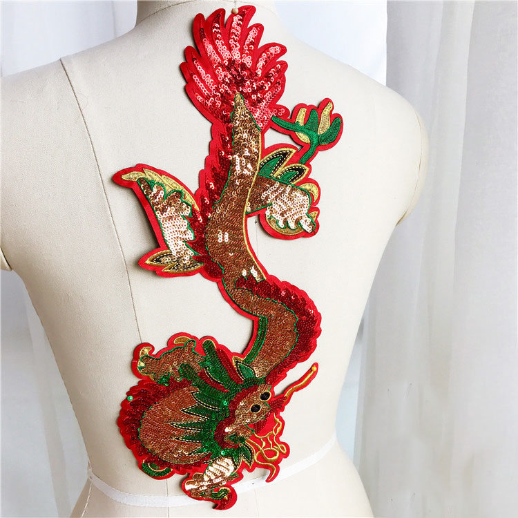 1 Pcs/ 1 Pair Dragon Pattern Lace Appliquesembroidered - Etsy
