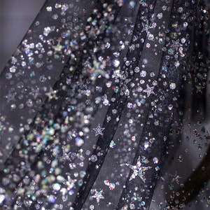 0.5 Meter Width 55.11 Inches Lace Fabric,black Lace Fabric,star Lace ...