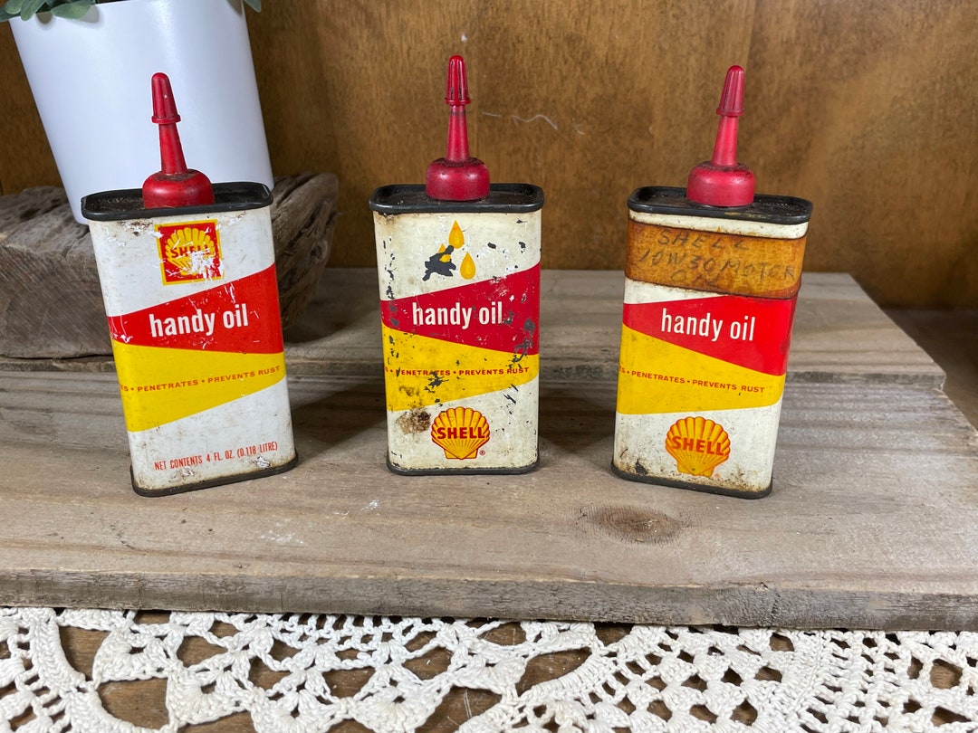 Vintage Shell Handy Oil Can Man Cave Decor - Etsy