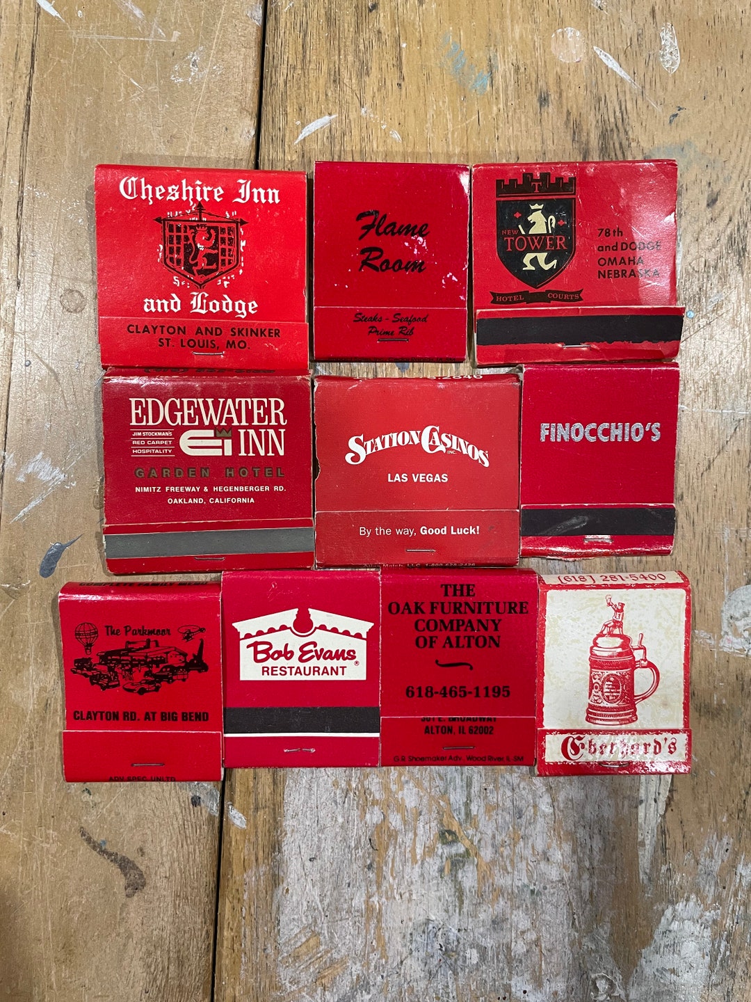 10 Vintage Matches Matchbooks in Color Groups Red, Blue, Green, or ...