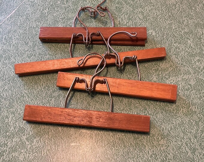 Vintage Wooden Pants Hangers Set of 4 - Etsy