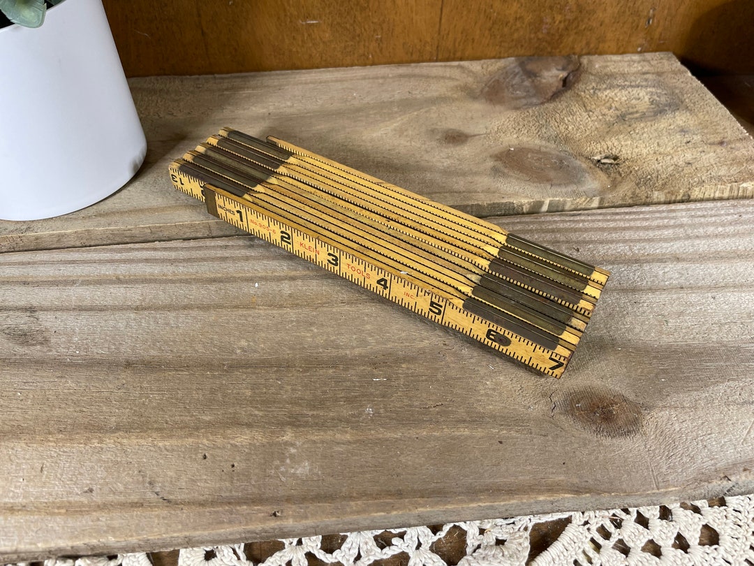 Vintage Folding Expanding Ruler Carpenter's Tool Wooden Work Ruler ...