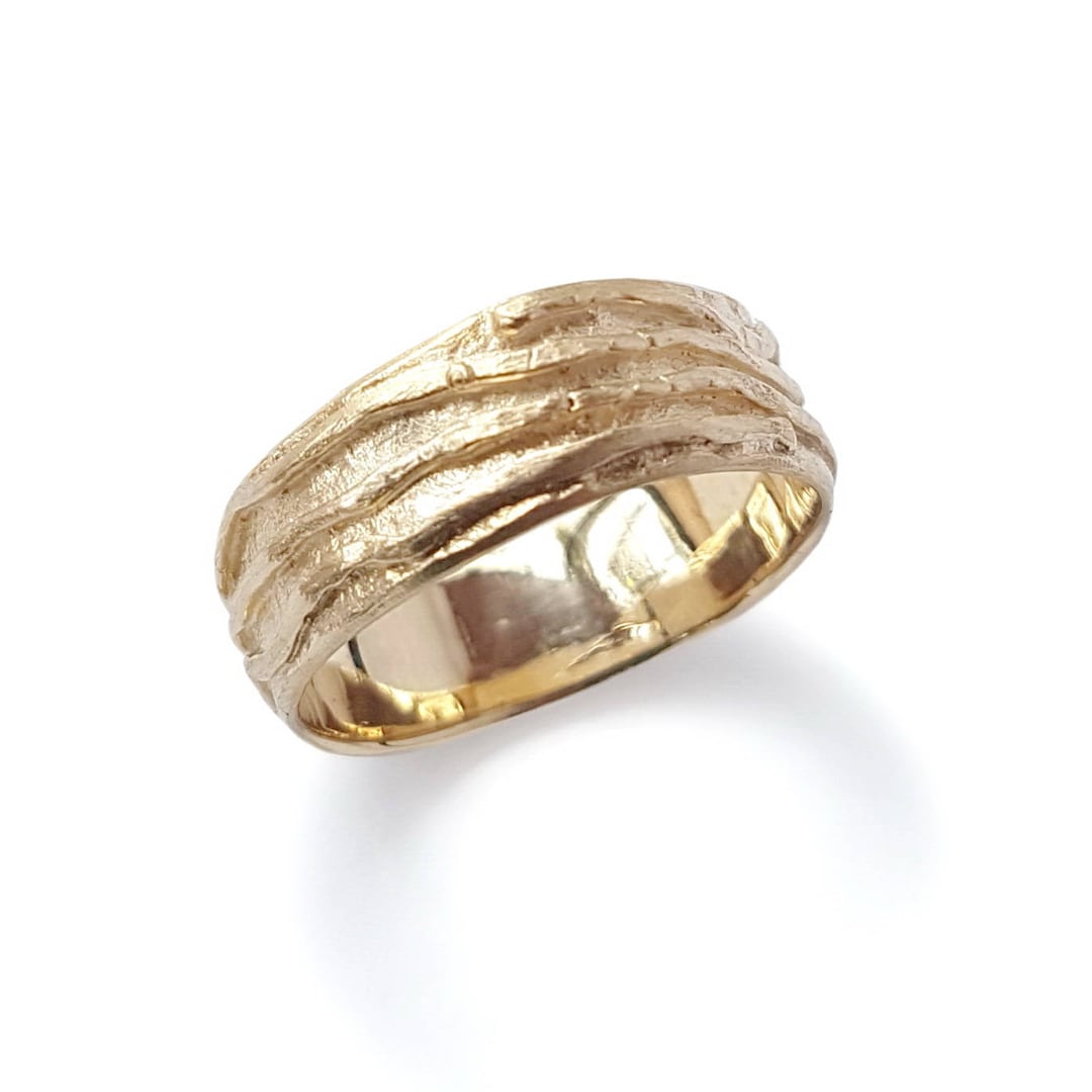 Rustic Matte Gold Wedding Ring - Etsy