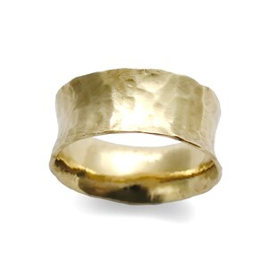 Hammered Gold Wide Band - Etsy