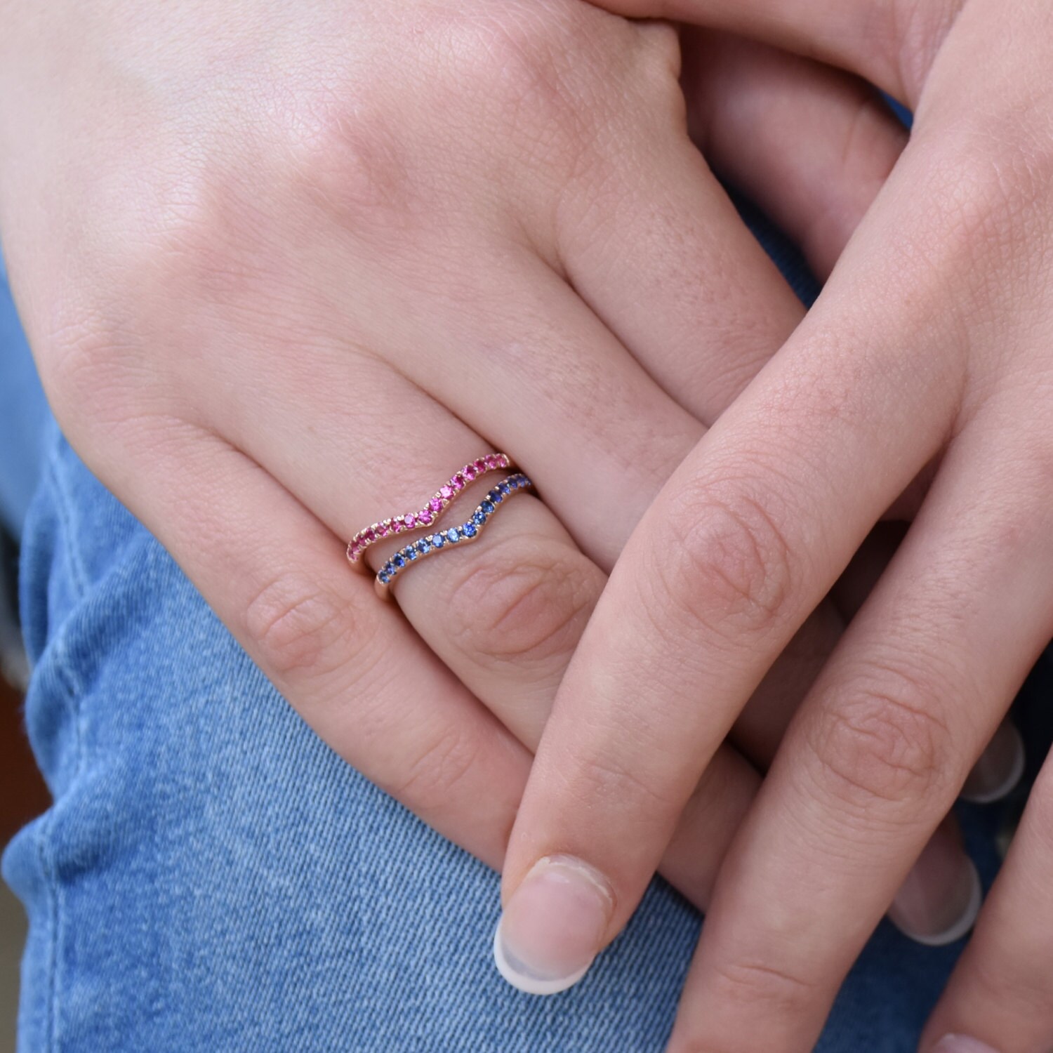 Gold V Ring With Red Ruby - Etsy
