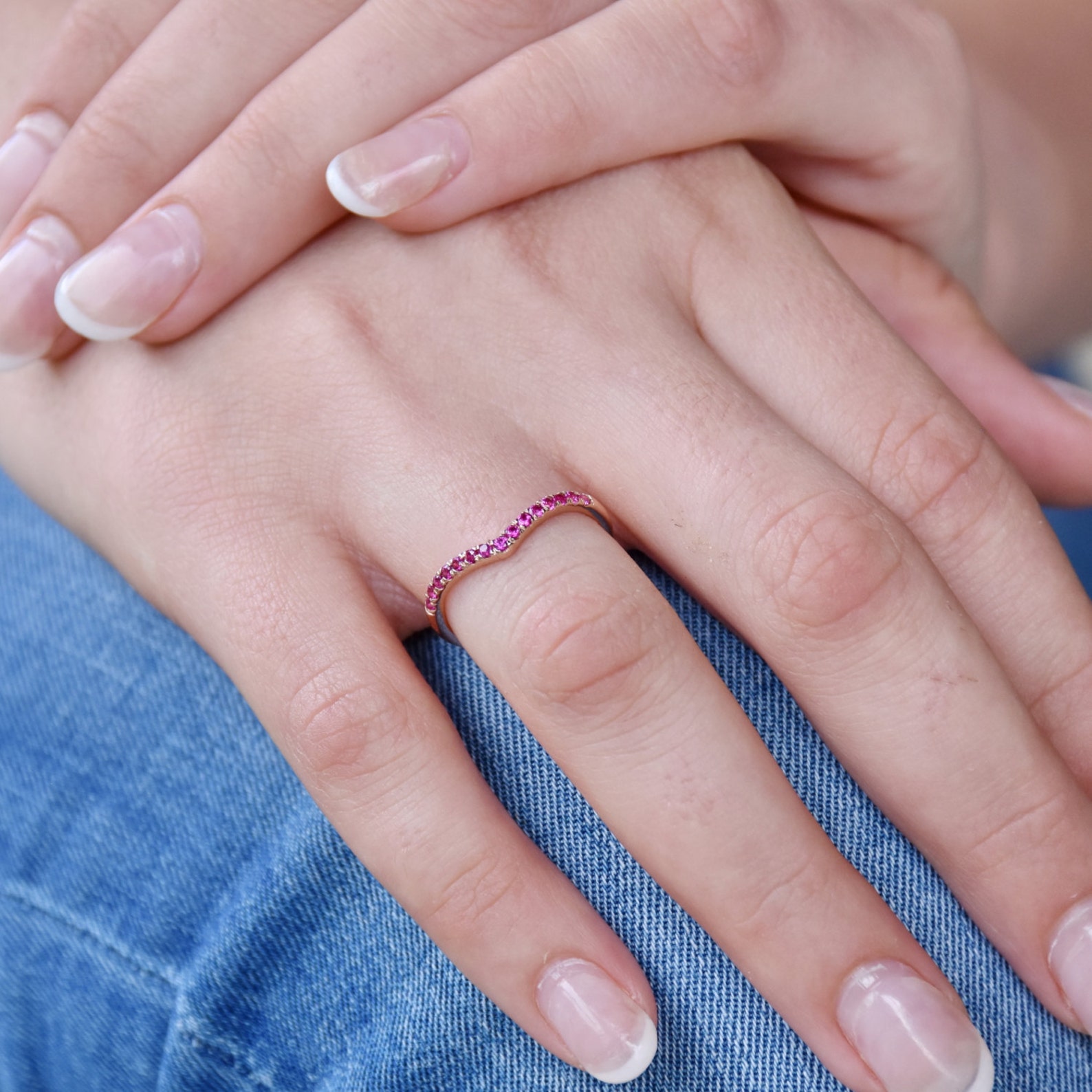 Gold V Ring With Red Ruby - Etsy