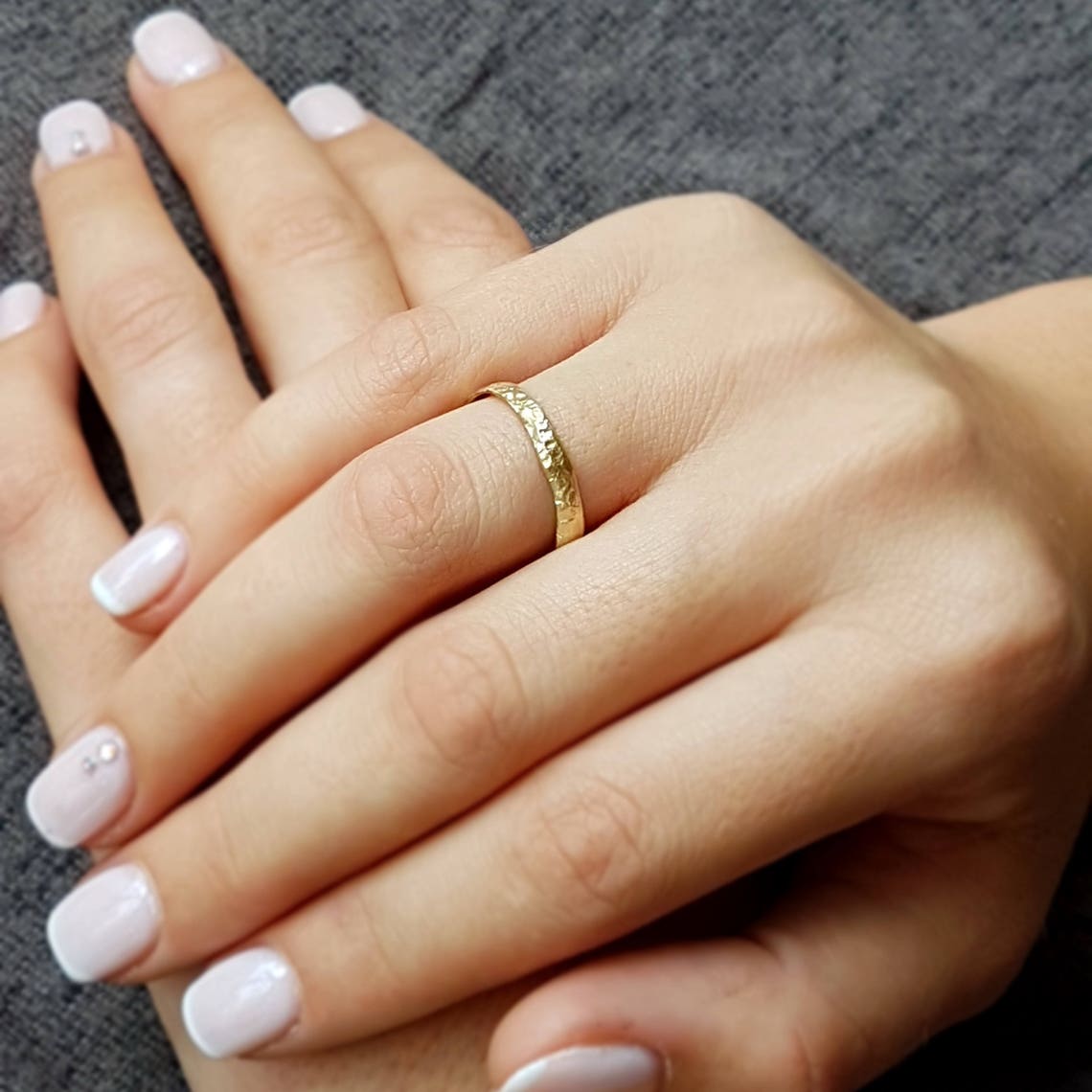 Matte Gold Wedding Band - Etsy