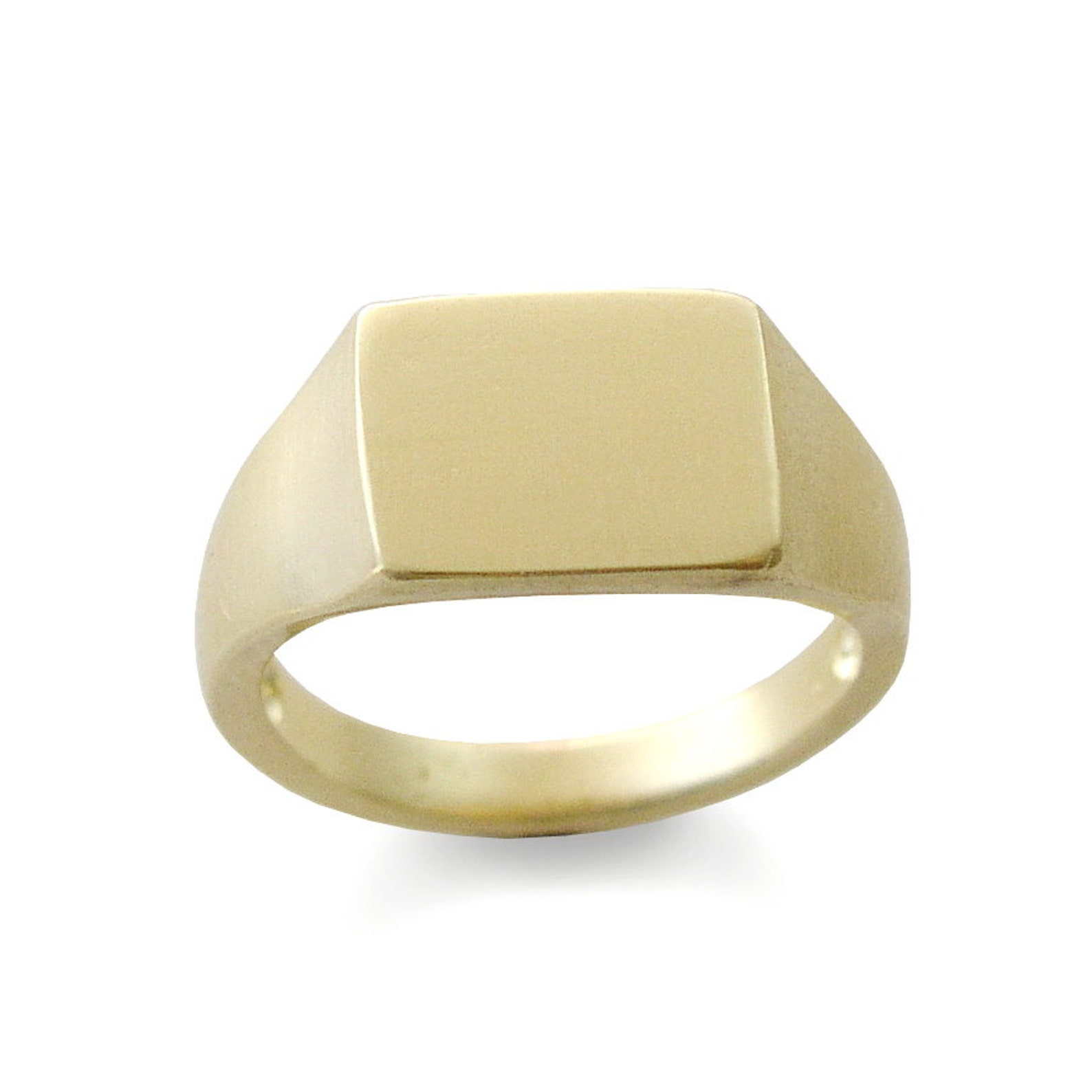 Large Matte Gold Signet Ring - Etsy