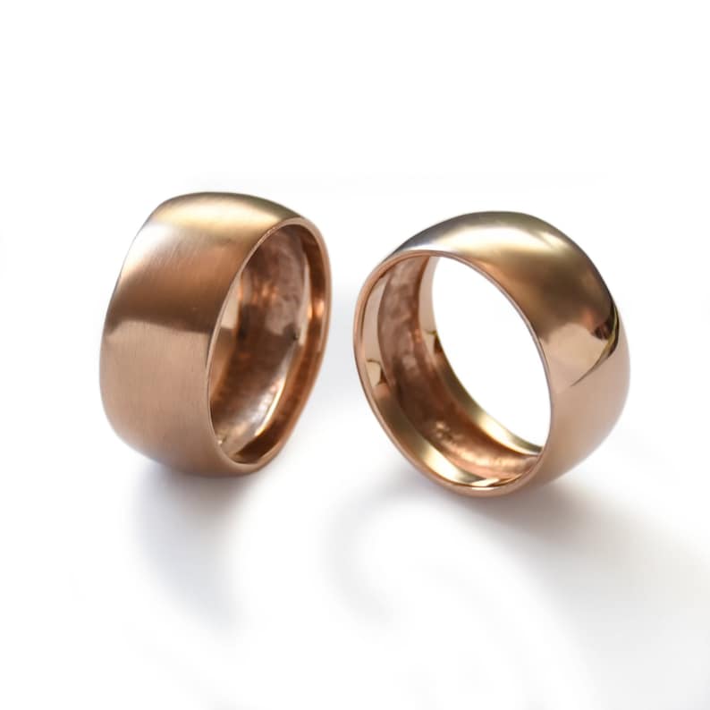 Brush Finish Gold Wedding Ring for Men and Women - Etsy