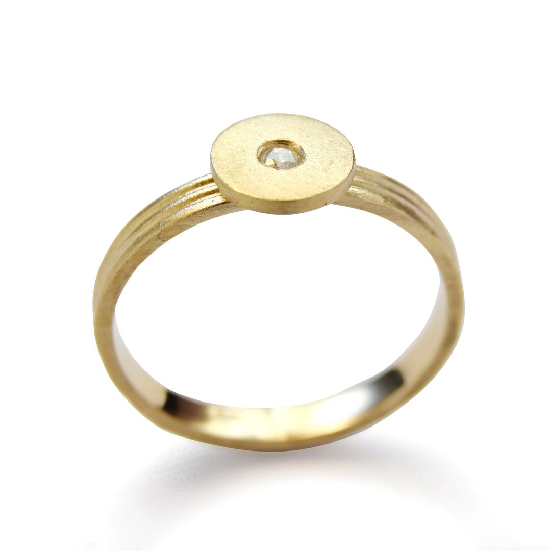 Classic Matte Gold and Diamond Ring - Etsy